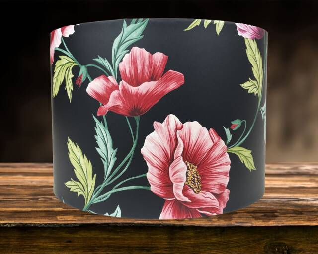 Dark Floral Poppy Lampshade Ceiling Light Shade Lampshades For Lights ...