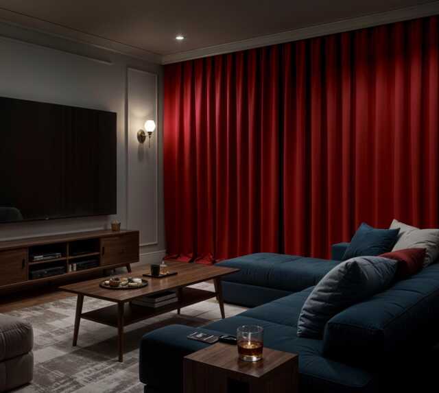 Home Theatre Curtains, Cinema Room Curtain, Theater Velvet Curtain ...