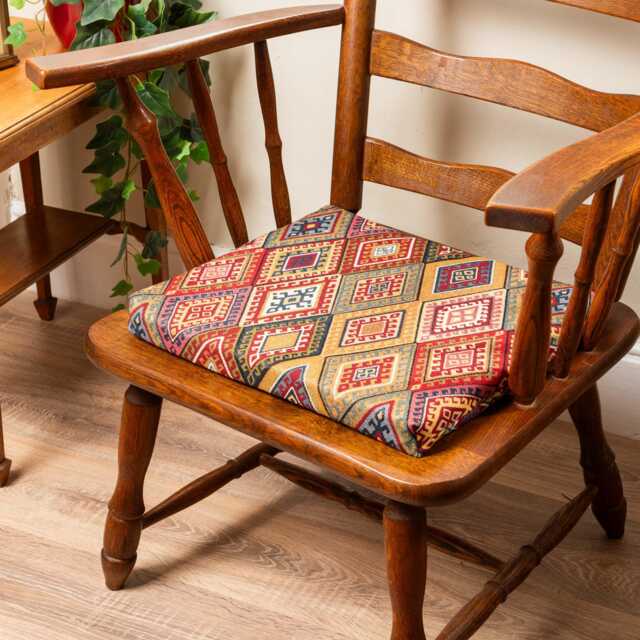 "Kilim Weave Firm Foam Seat Pad. Vintage Sepia Traditional Style ...