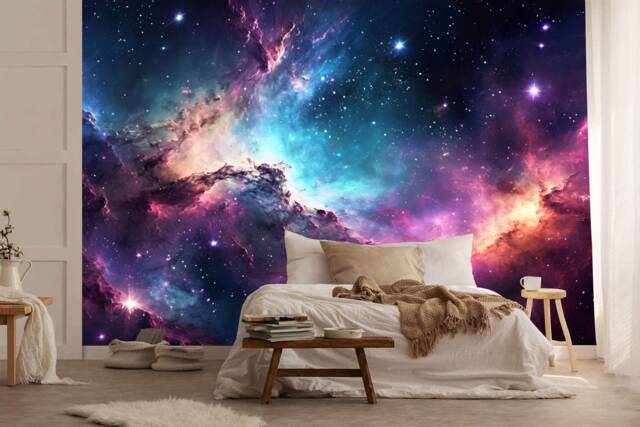 Beautiful Space Nebula Galaxy Color Gift, Art Print Photomural ...