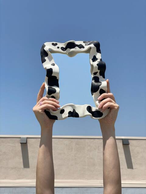 Cow Print Mirror Wavy Wall Retro Clay Wiggle by Etsy | ufurnish.com