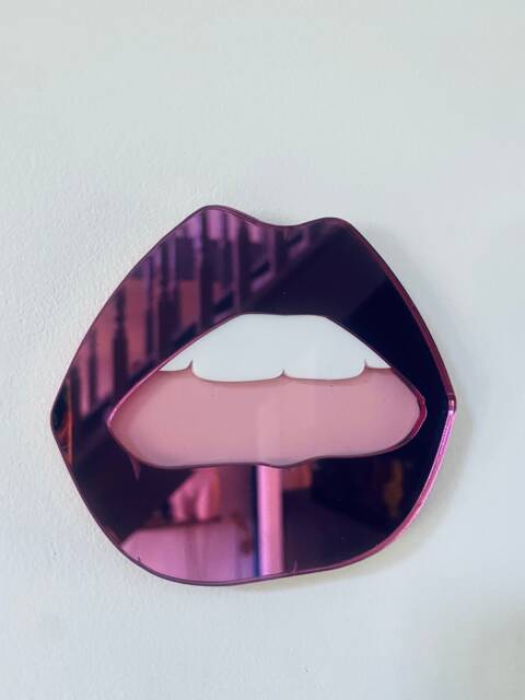 Mini Pink Lip Mirror Acrylic Gallery Wall Decor - 11x9cm by Etsy ...