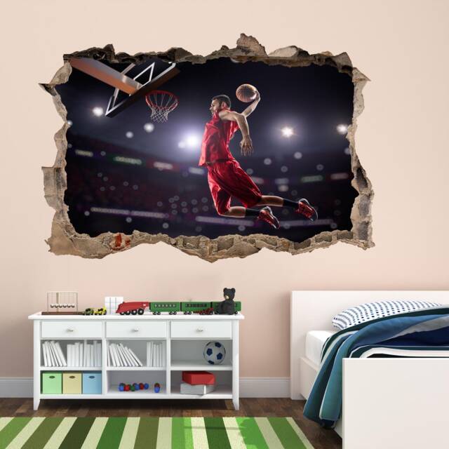 Basketball Player Wall Decal Sticker Mural Home Office Bedroom Decor ...
