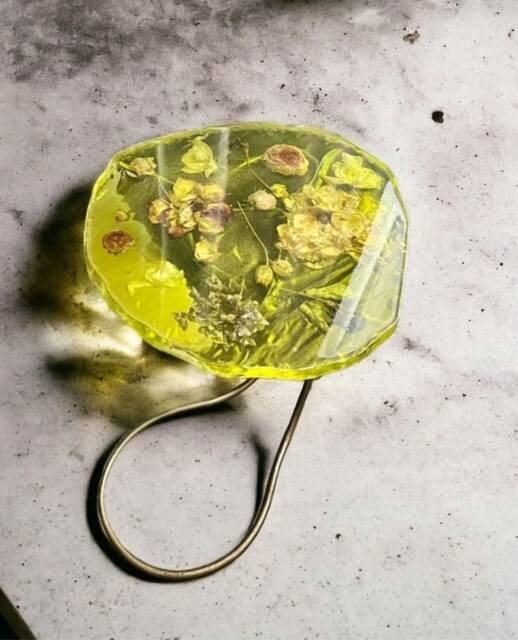 Resin Coffee Table With Embedded Flowers & Metal Leg by Etsy | ufurnish.com