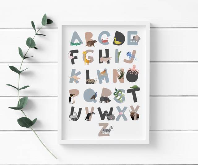 Watercolor Animal Alphabet Print Scandi Nursery Decor by Etsy ...