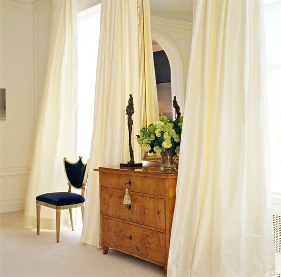 Ihf Silk Dupioni Solid Textured Lined Grommet Pleated Extra Wide Long ...