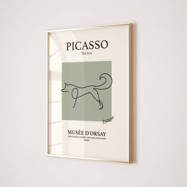 Picasso Art Print, Green Wall Art, Sage Neutral Decor, Boho Living Room ...