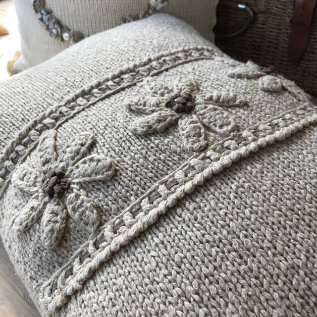 Edelweiss Knit Pillowcase Organic Linen Lumbar Pillow Cover by Etsy ...