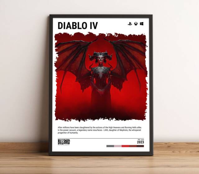 Diablo 4 - 2023 Poster - Video Game Wall Art Print/Home Decor Gaming ...