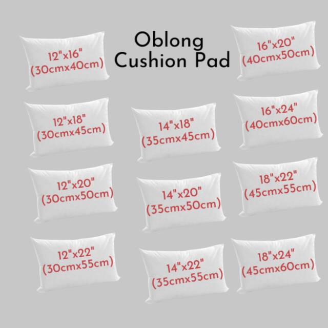 Oblong Cushion Pad Rectangular Shape Hollowfiber Cushions Inserts ...