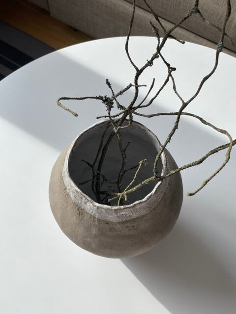 Handmade Ceramic Vase - Textured Design Home Decor Grey-White Modern by ...