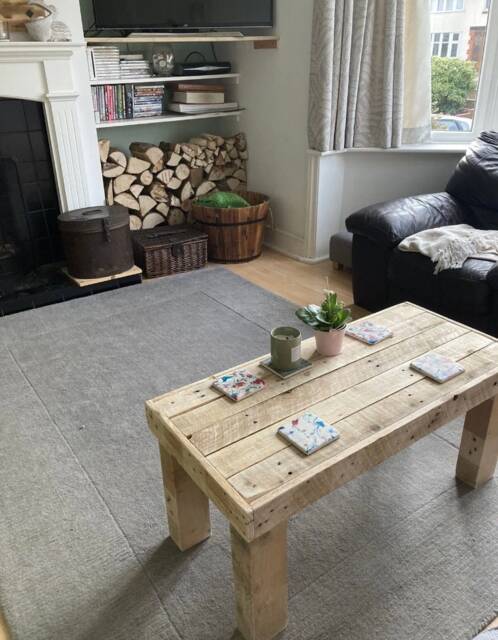 Rustic Coffee Table With Chunky Legs by Etsy | ufurnish.com