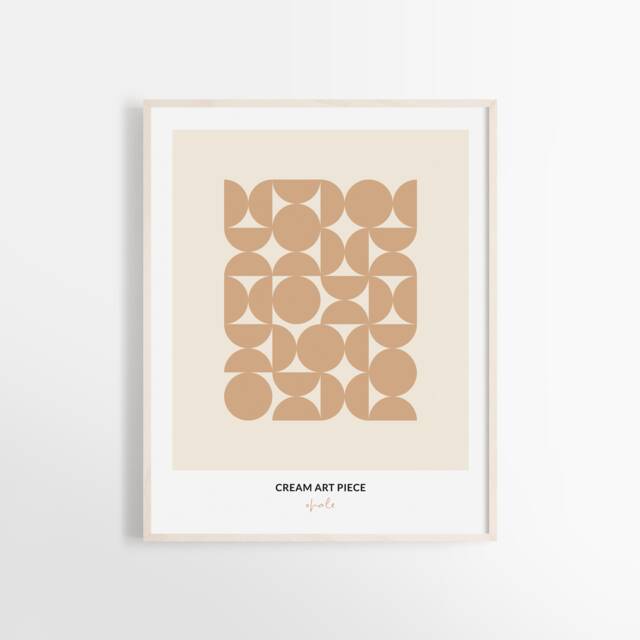 Cream Geometric Art Print Beige Abstract Shapes Poster by Etsy ...