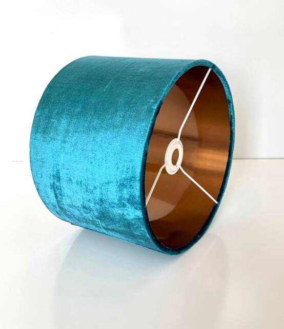 New Luxury Velvet Ultra Shine Two Tone Teal Peacock Double Shaded Lamp ...