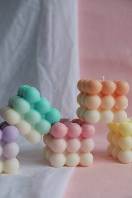 Ombr?? Bubble Shaped 6cm Soy Wax Candles - Cube Candle, Decorative New ...