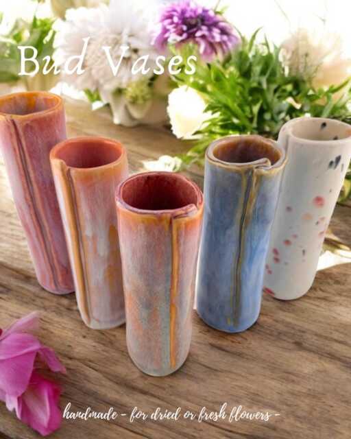 Ceramic Flower Stem Vase, Handmade Pottery, Colourful Vases, Unique ...
