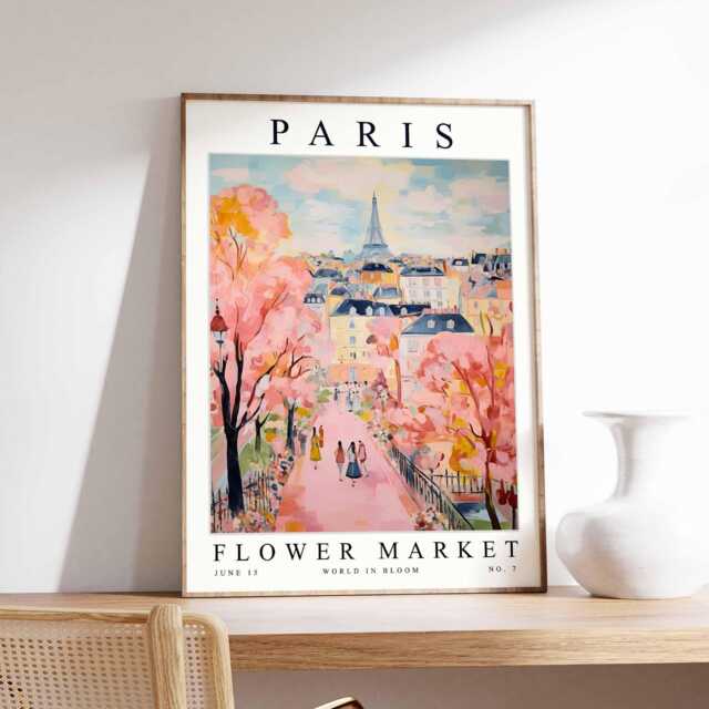 Paris Flower Market Poster, Print, French Floral Wall Art, Decor ...