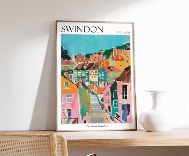 Swindon Travel Poster England Botanical Art Print by Etsy | uFurnish.com