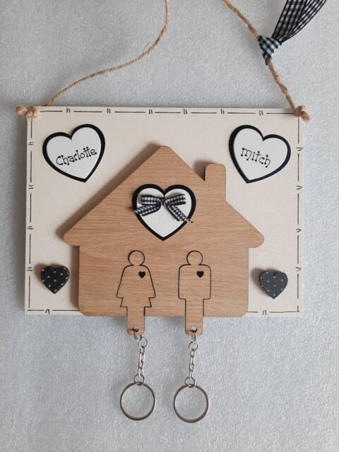 Key Holder Personalised House Key Plaque With Keyrings by Etsy ...