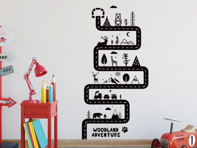 Kids Wall Decal, Nursery Sticker, Adventure Track Decor, Boys Room ...
