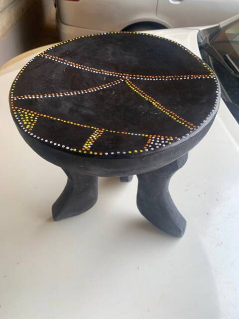 Custom Bedside Stool, Furnature, African Wooden Stool, Beaded Stool ...