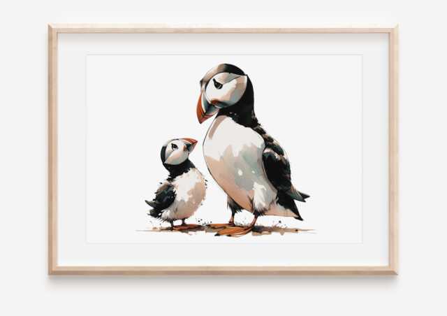 Puffin Art Print, Illustration A4 Print Puffins by Etsy | ufurnish.com