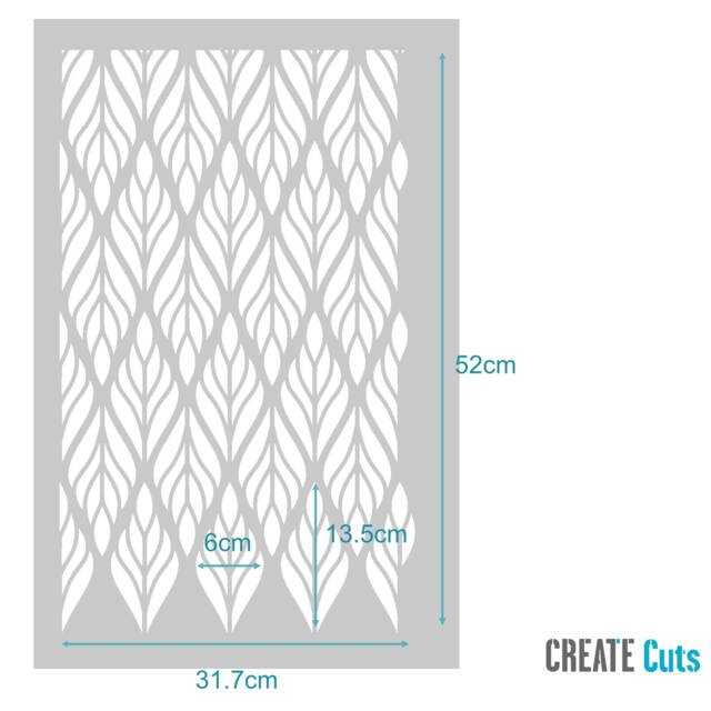 Fern Leaves Repeat Pattern Stencil/Stylish Wall Stencil Interior Decor ...