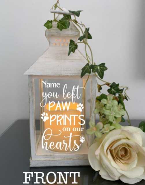 Memorial Lantern Personalized Pet Gift Led Candle Keepsake For Grieving ...