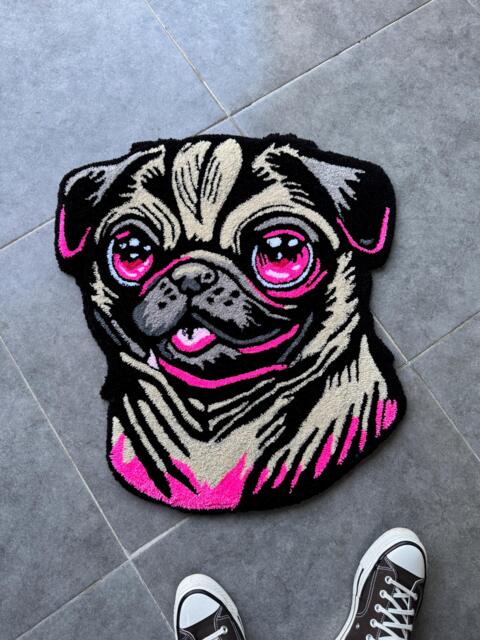 Cute Pug Fluffy Tufted Rug/Handmade Rugs by Etsy | ufurnish.com