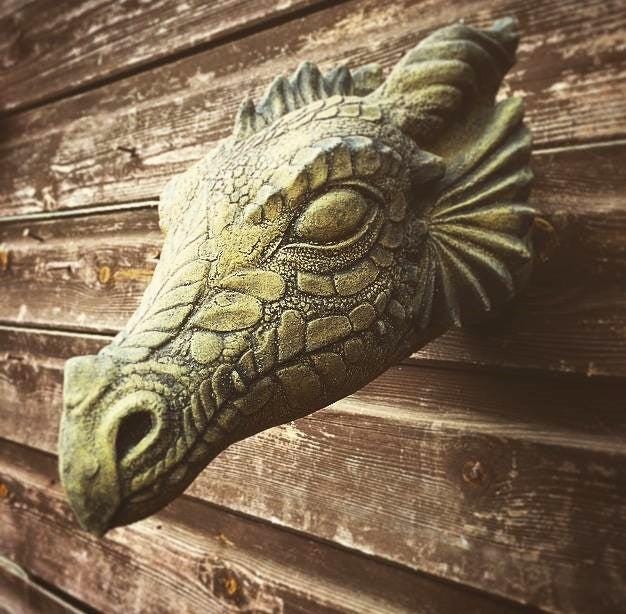 Wyvern Dragon Head Decorative Stone Wall Plaque Mythical by Etsy ...