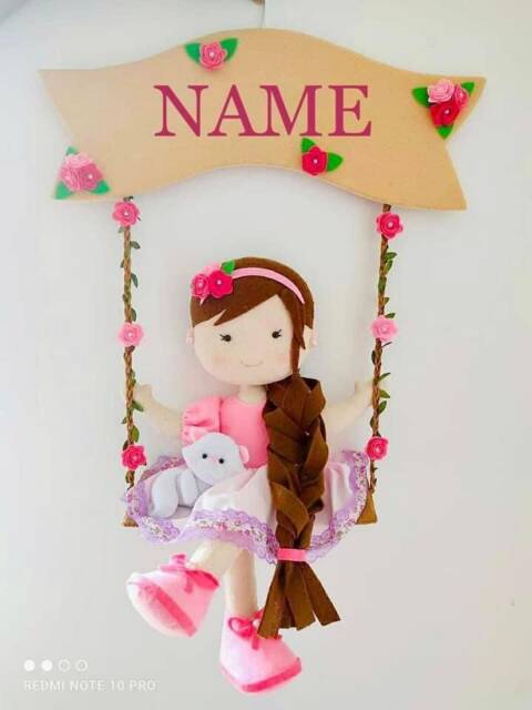 Felt Personalized Custom Name Sign Childs Room Door Dorm For Nursery ...