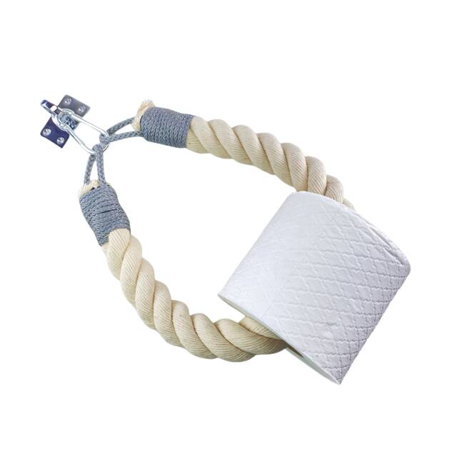 Natural Cotton Rope Toilet Roll Holder Grey Whipping, Vintage Hanging ...