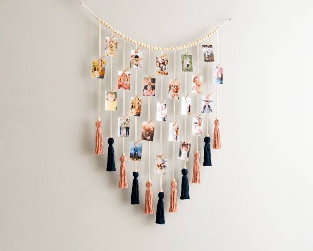Macrame Photo Hanger, Boho Twine Display, Collage Dorm Wall Decor ...