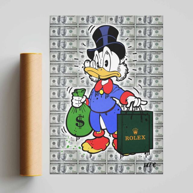 Scrooge Mcduck X - Poster Art Print Street - Motivational Interior Wall ...