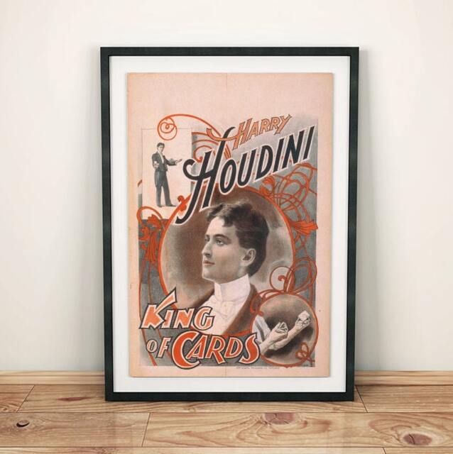 Harry Houdini Magic Magician King Of Cards Poster by Etsy | ufurnish.com