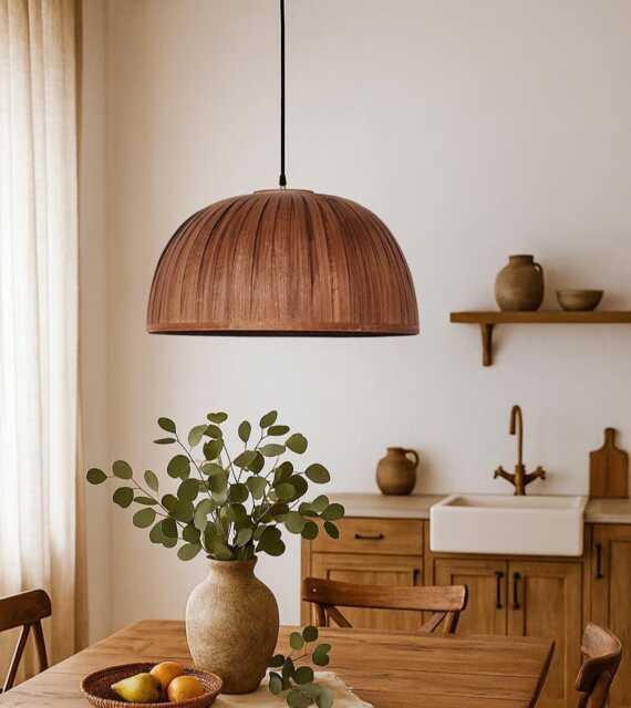 Walnut Wood Pendant Light, Scandinavian Decor Stylish Lamp Shade ...