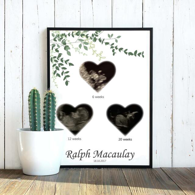 Personalised Baby Scan Print Customise Keepsake Pregnancy Announcement ...