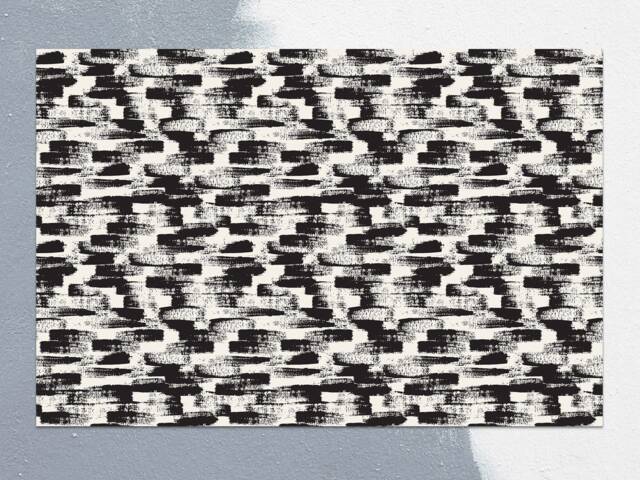 Splashes Of Black Paint Vinyl Mat, Linoleum Rug, Gray Floor Abstract ...
