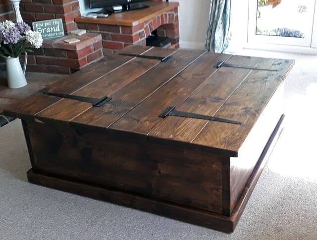 Reclaimed Large Square Coffee Table/Trunk Storage Chest - Rustic Style ...
