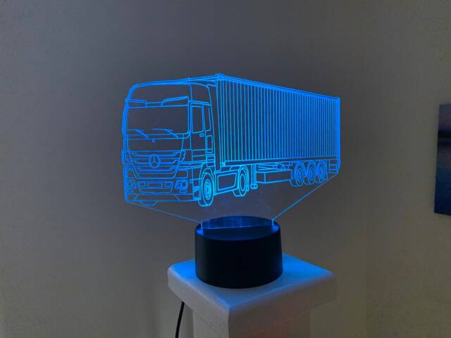 Container Truck 3D Bluetooth, Sensor Lamp Base App Control Colors ...