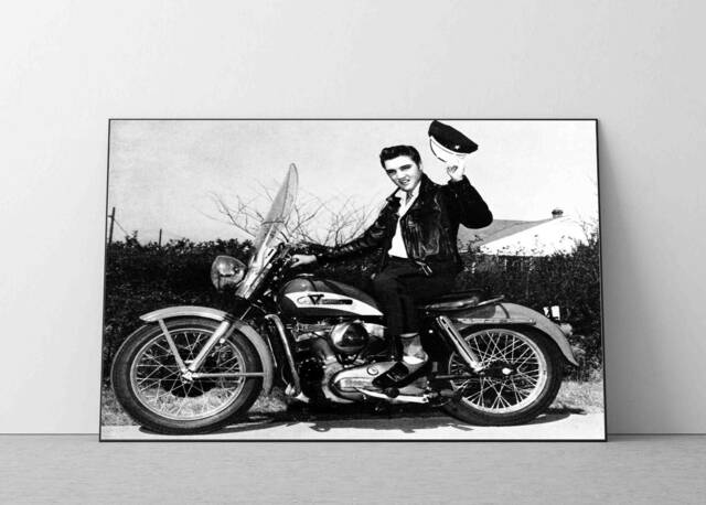 Elvis Presley On A Motor Bike Poster Print, Wall Art Decor Iconic ...