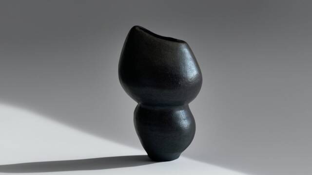 Black Ceramic Vase Handmade Sculptural Scandinavian Design by Etsy ...