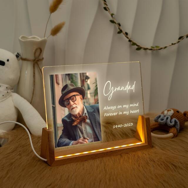 Personalized Picture Frame Memorial Nightlight, Table Lamp in Loving ...
