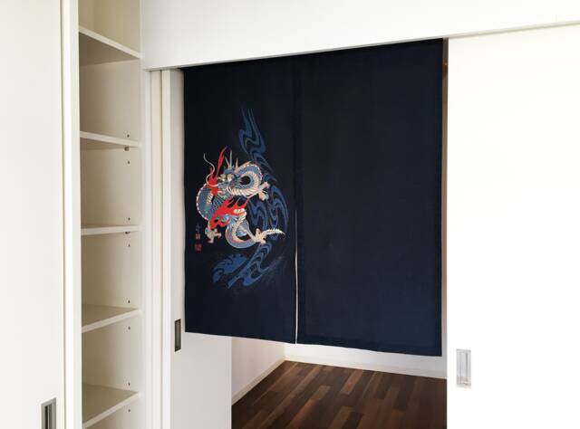 Japanese Noren Order Made, Dragon Blue Curtain, Japanese Fabric, Noren ...