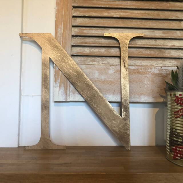Rustic Gold Metal Letter N , Shop Sign Personalised Sign, Home Gifts ...