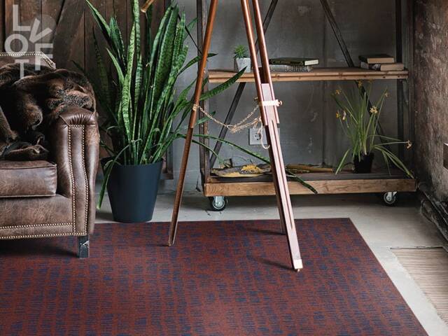 Thin Blue Lines Linoleum Rug, Burgundy Vinyl Mat, Black Floor Striped ...