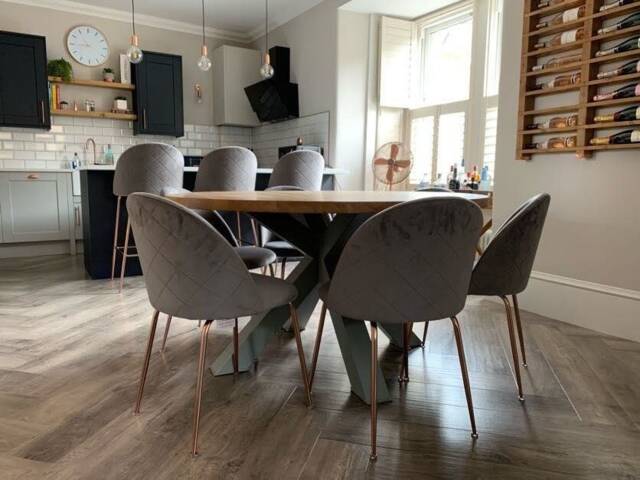 UK Handmade Solid Oak Dining Table, Round Circular Kitchen Table Oiled ...
