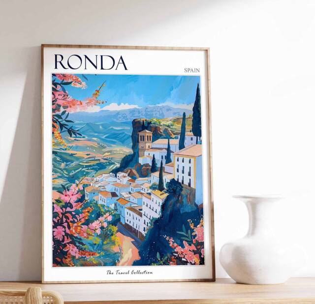 Ronda Poster, Spain Travel Print, Spanish Decor, Europe European Wall ...