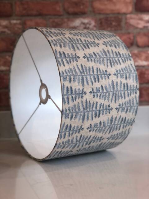 Dusky Pale Blue Teal & Natural Lampshade With Ferns by Etsy | ufurnish.com