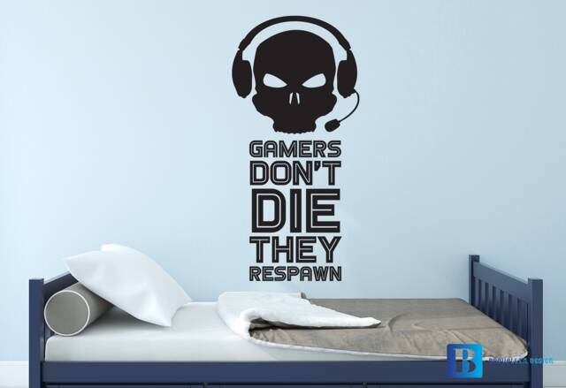 Gamers Don't Die They Respawn Cool Gaming Wall Art Decal Sticker by ...